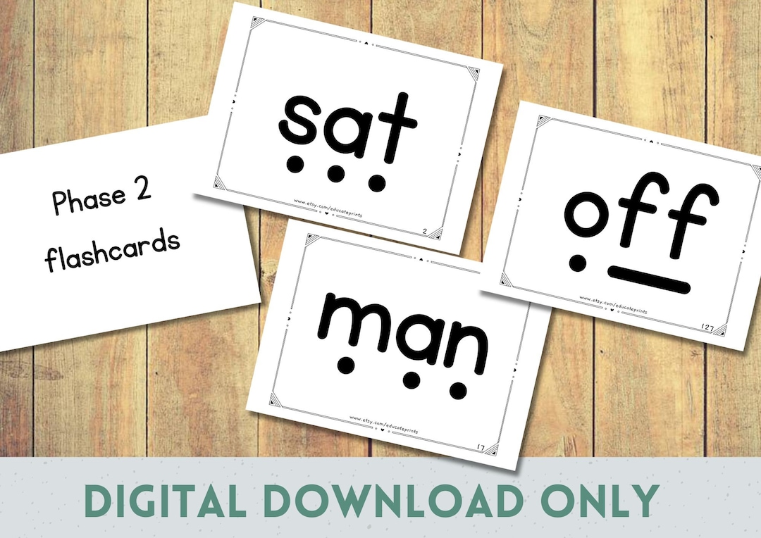 Phase 2 Flashcards, Phonics Flashcards, Simple, Common Words ...