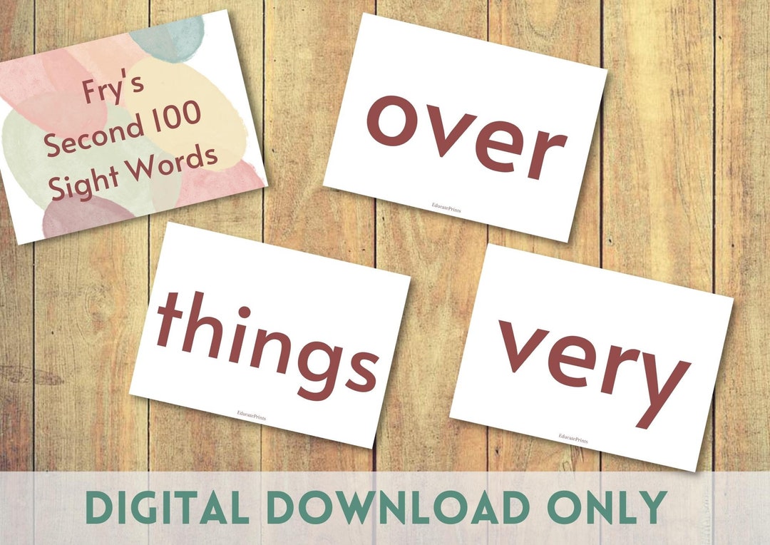 Sight Words, 2nd 100 Words, Tricky Words, Printable Flashcards ...