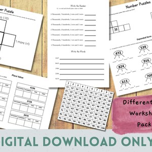 Place Value Worksheet Pack, Differentiated, Teaching Resource, Numeracy ...