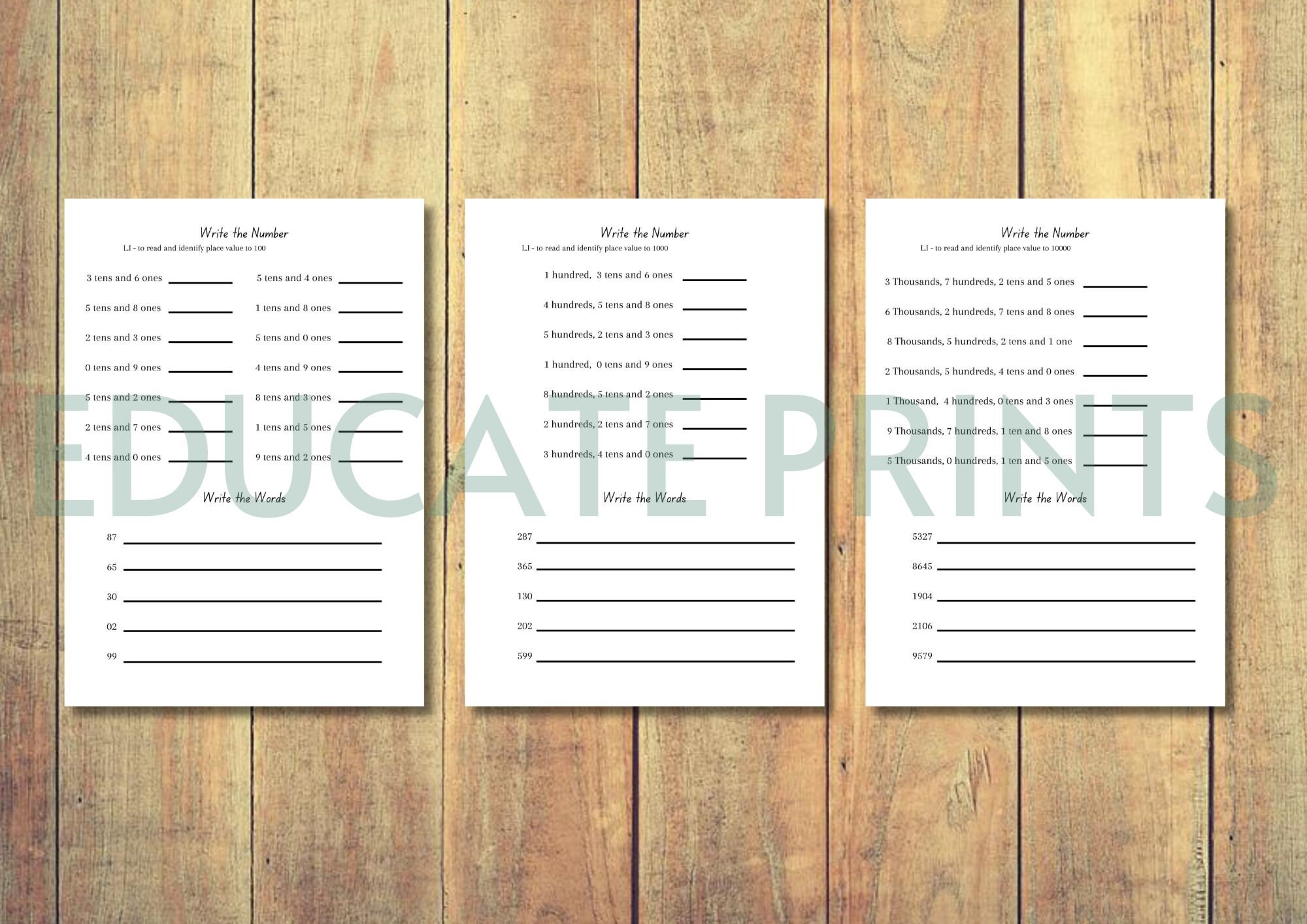 Place Value Worksheet Pack, Differentiated, Teaching Resource, Numeracy ...