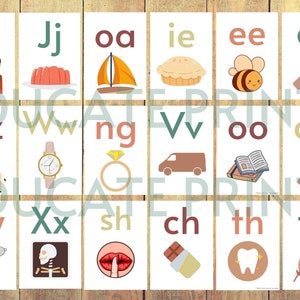 42 Sounds Printable Flashcards, English, Phonics Flashcard, Children's ...