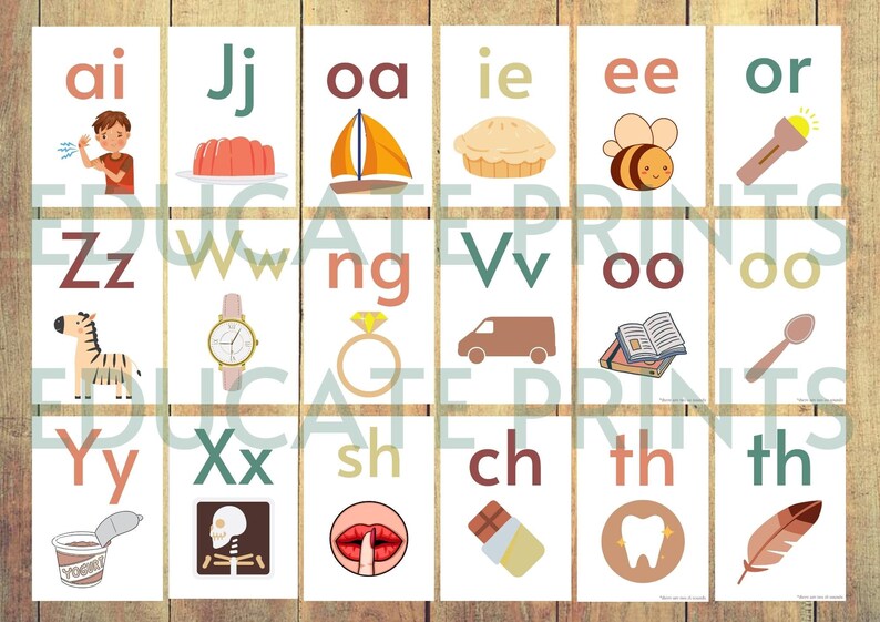 42 Sounds Printable Flashcards, English, Phonics Flashcard, Children's ...