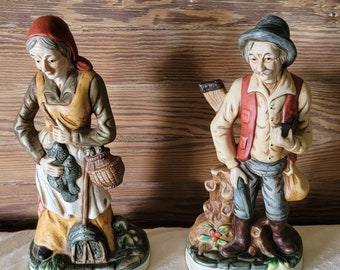 Man Woman Ceramic Figurines - Etsy