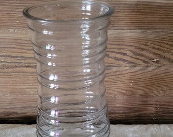 Clear Ribbed Glass Vase - Etsy