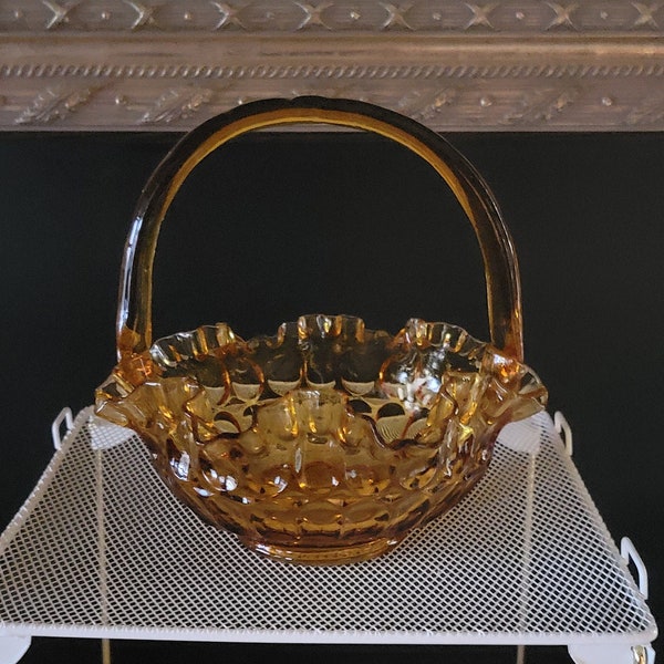 Vintage Glass Basket - Etsy