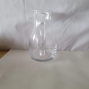Vintage Small Glass Pitcher Clear Juice Jug Hand Blown Petite With ...