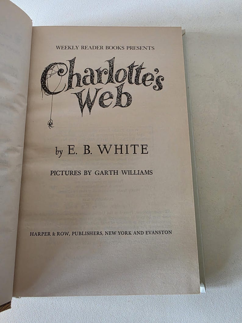 Charlotte's Web by E.B. White Vintage 1980s Weekly Reader Books Hard ...