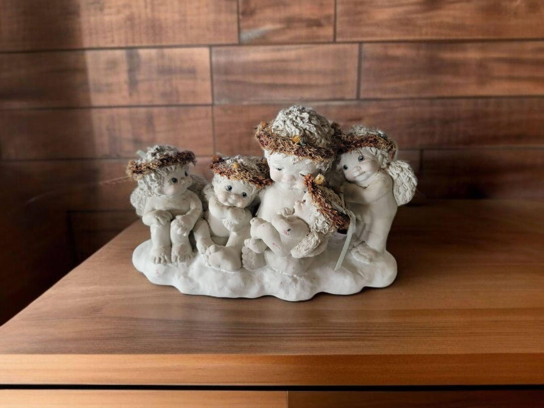Dreamsicles Mother & Children Cherubs Cloud 9 Large Cast Art Figurine ...