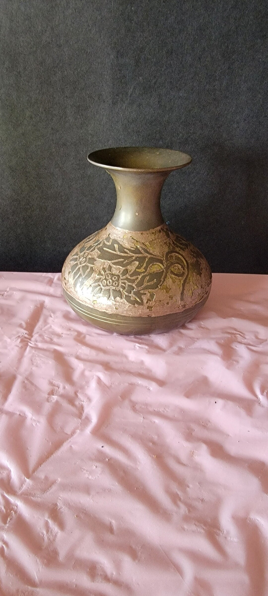 Vintage Brass Vase Made in India Leaf Design Vase Vintage Home Decor - Etsy