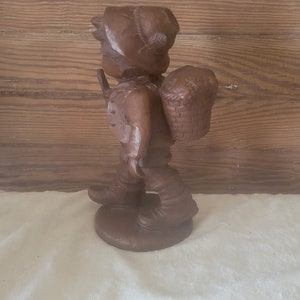Vintage 1989 Red Mill Hiking Boy Statue Made in USA Crushed Pecan ...