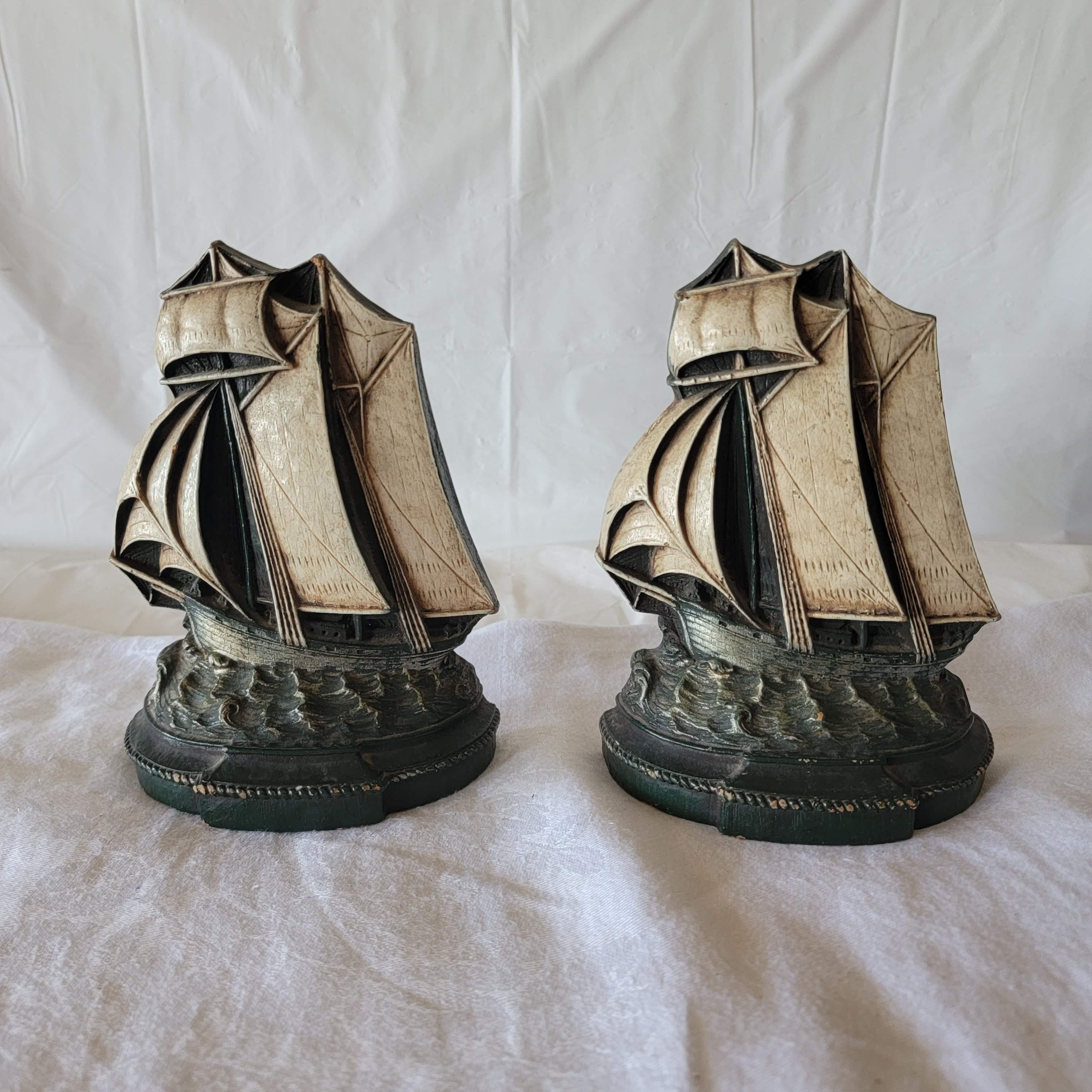 Vintage Ship Bookends