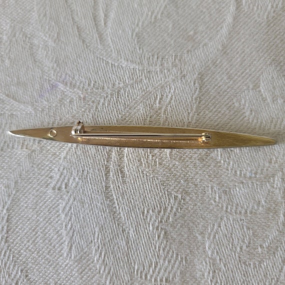Art Nouveau Gold Toned Bar Pin Brooch Vintage Floral … - Gem