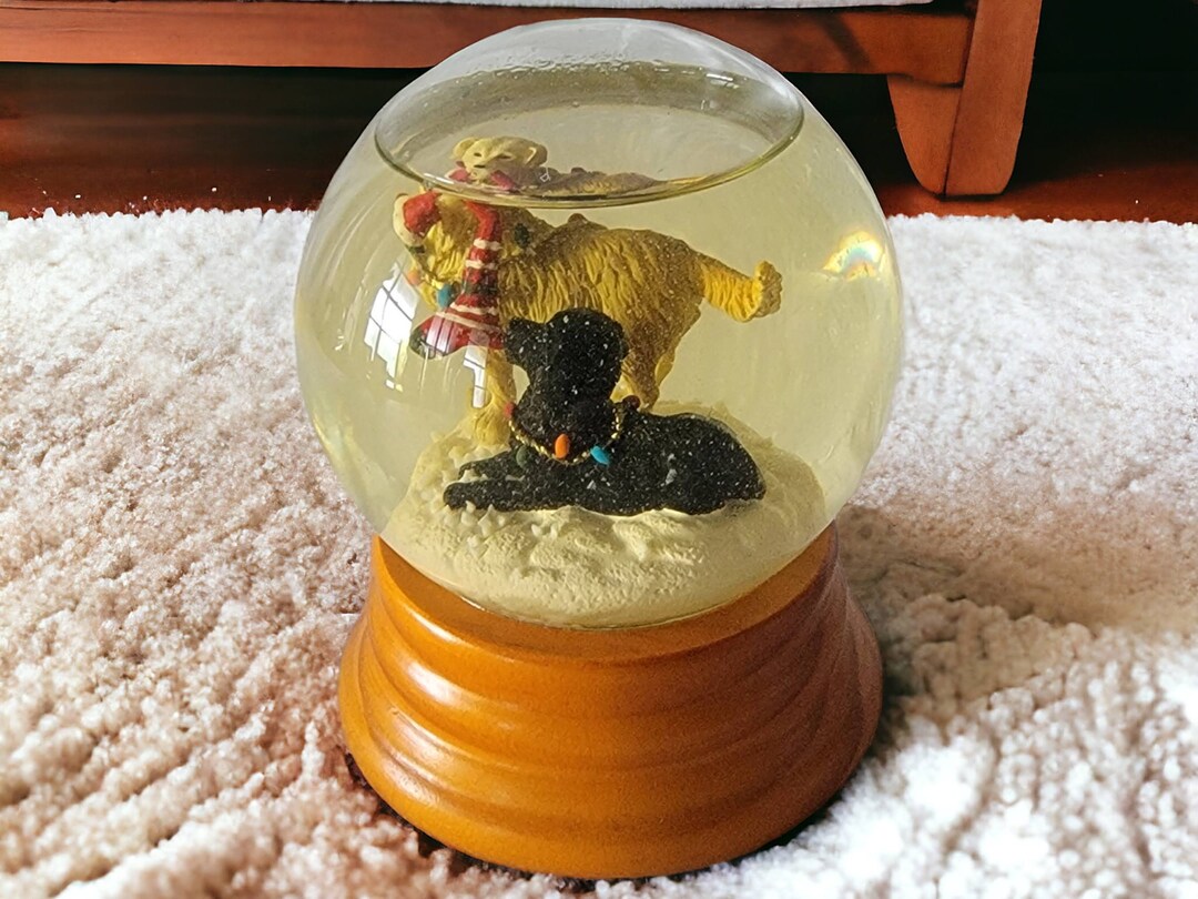 Vintage Eddie Bauer Christmas Puppy Dog Snow Globe 2003 Collectible ...