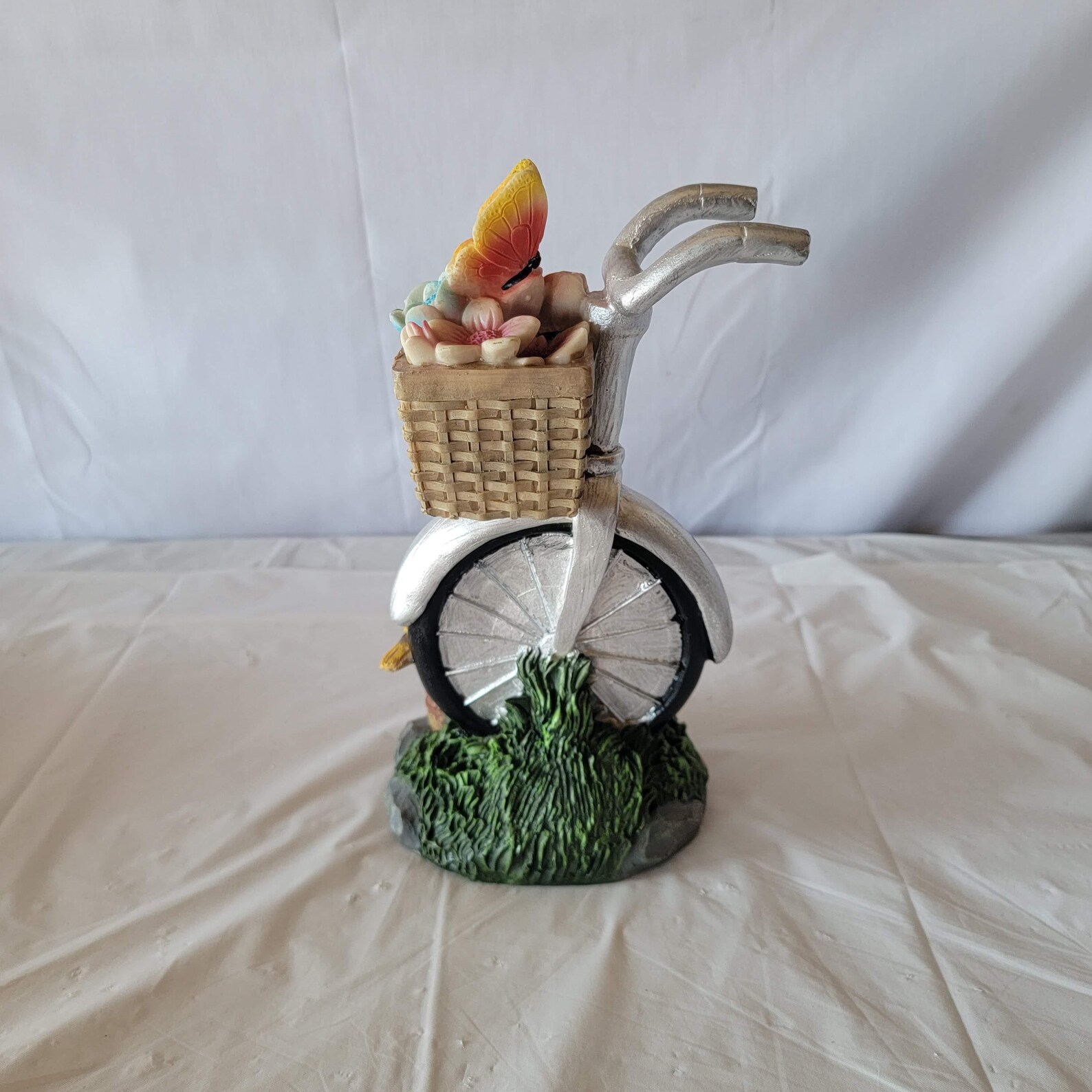 Vintage Unicycle Garden Ornament Spring With Butterfly Flowers and Bird ...
