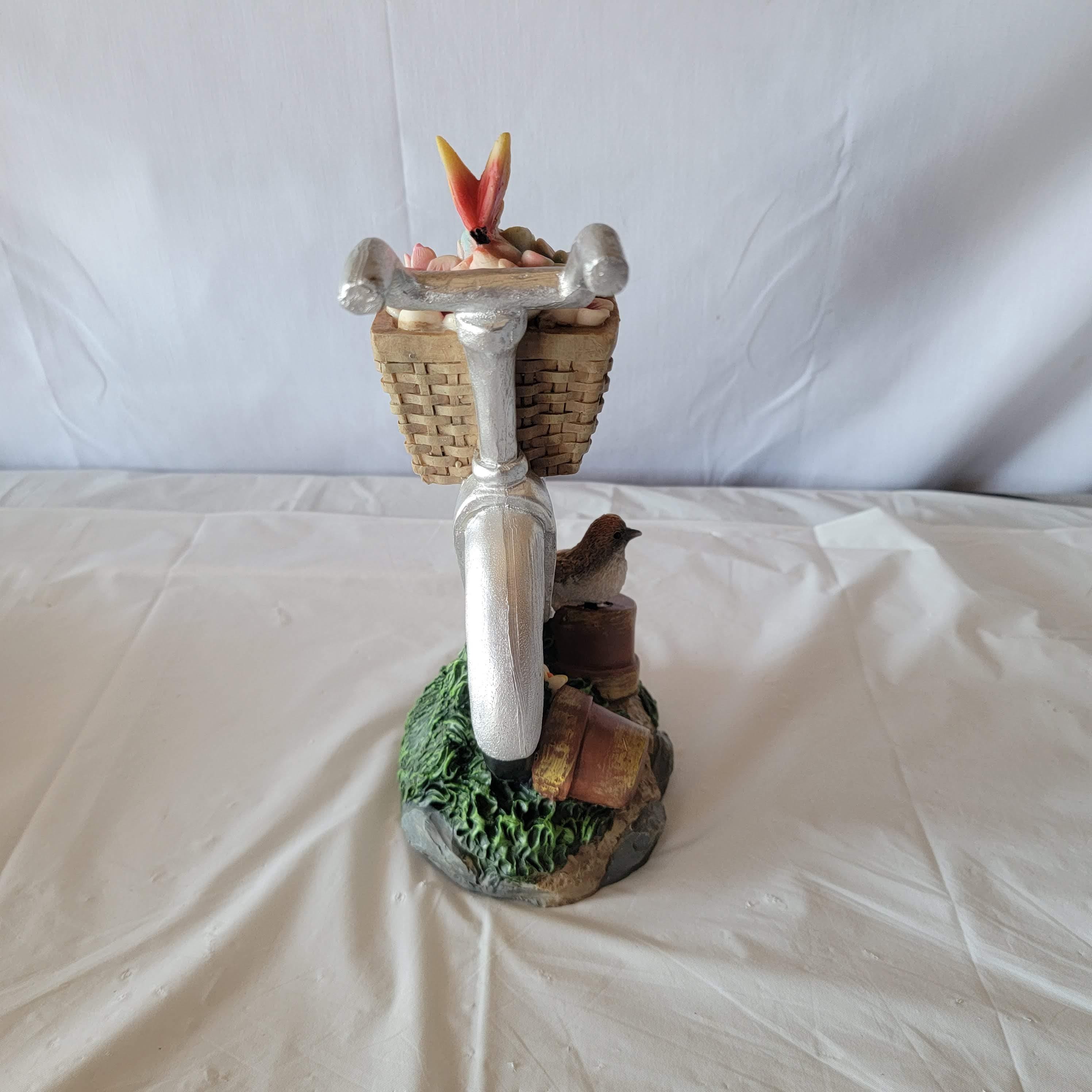 Vintage Unicycle Garden Ornament Spring With Butterfly Flowers and Bird ...