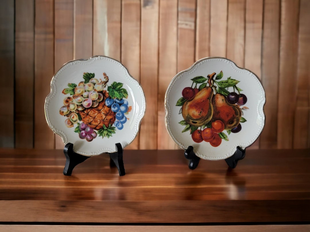 Lego Japan Porcelain Plates With Fruit Designs Set of 2 Fruit Lego Fine ...