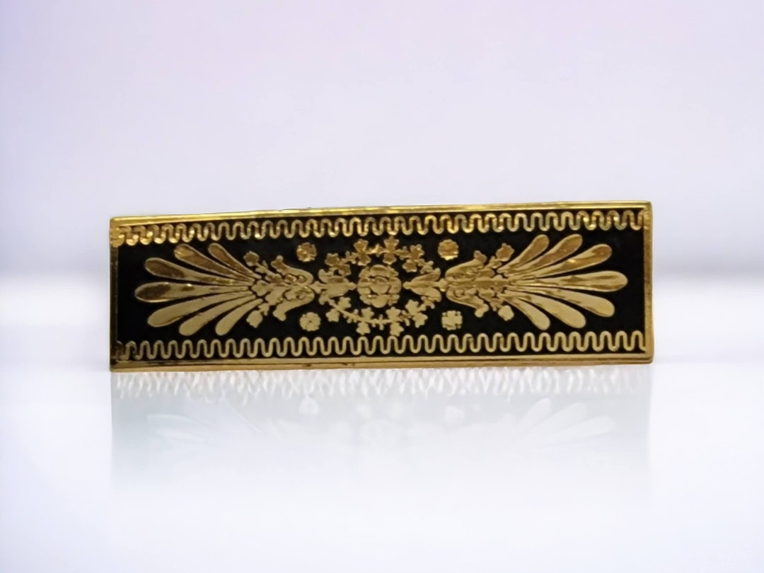 Vintage MMA Metropolitan Museum of Art Black and Gold Enamel Brooch Pin ...