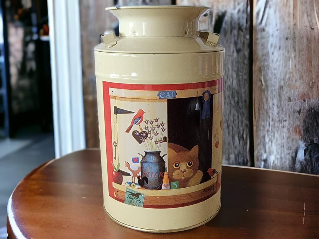 Barnum in the Barn Milk Jug Tin 1989 Roger Nannini Vintage Collectible ...