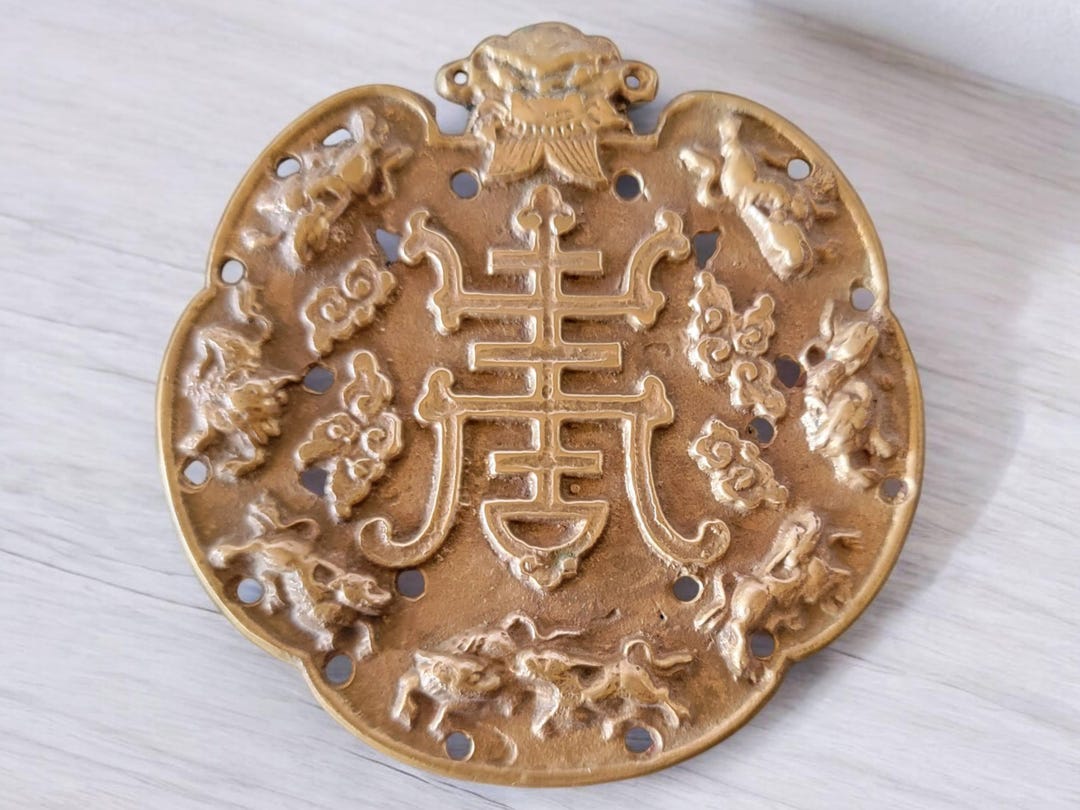 Vintage Brass Chinese Teapot Stand/trivet Footed Decorative Unique Hand ...