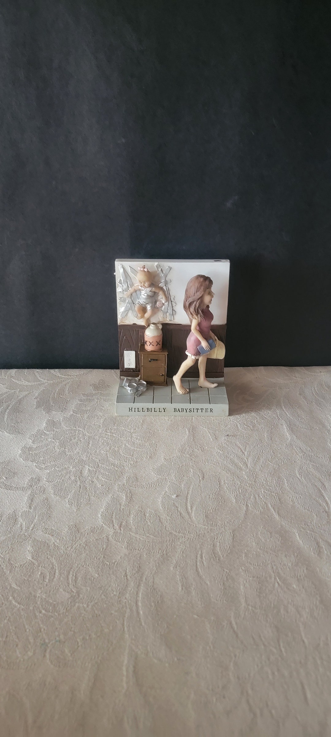 Vintage Trippie's Inc Ceramic Hillbilly Babysitter Figurine Comical ...