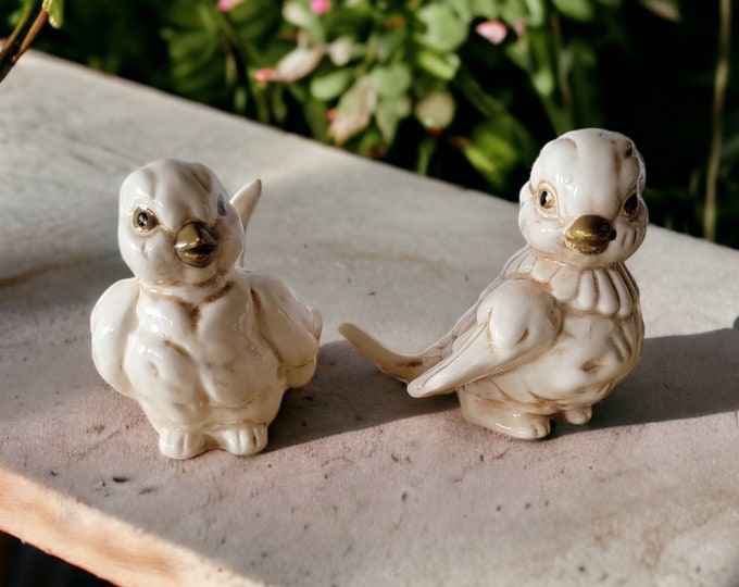 UCGG Porcelain Pair of Love Birds Cream Glazed Figurines Vintage ...
