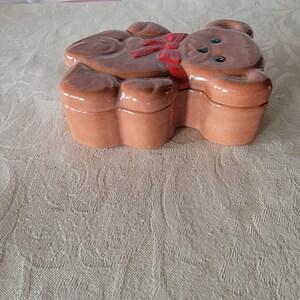 Vintage Duncan Enterprises Ceramic Two Piece Teddy Bear Trinket Box ...