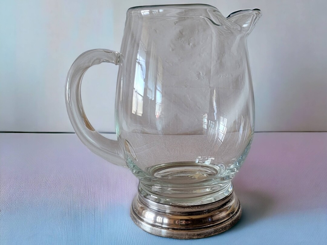 Vintage Clear Glass Pitcher With Silver Plated Base Grigsby's Jewelers ...