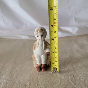 1980's Vintage Ceramic Boy With Berry Basket Figurine 3" Tall Glazed ...