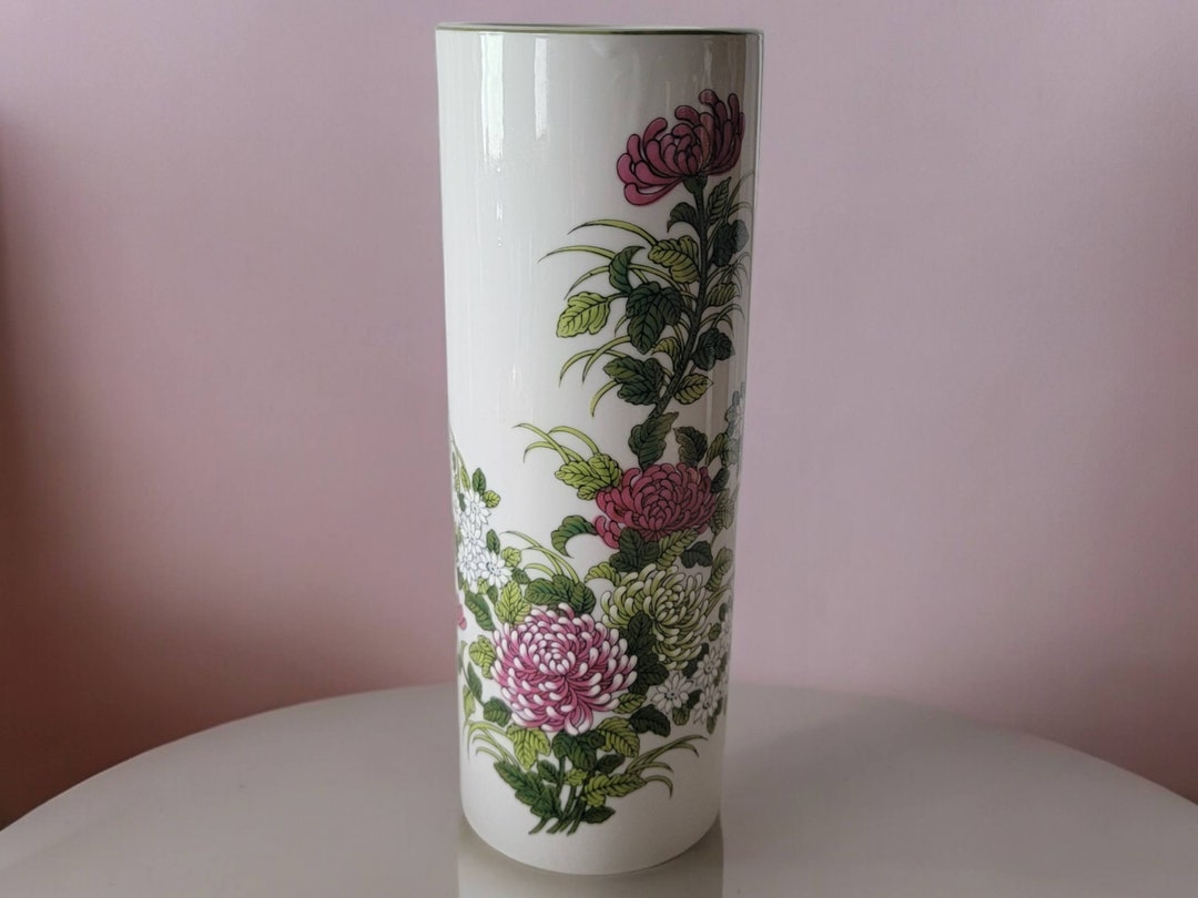 Vintage Ardco Fine Quality Porcelain Vase Pink and White Floral Design ...