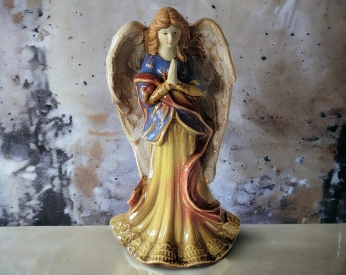 TII Collection Vintage Angel Figurine Ceramic Angel Praying Olive Green ...