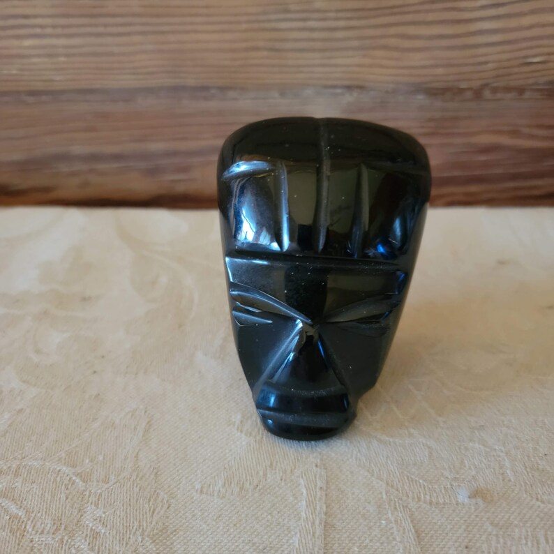 Hand Carved Stone Aztec Head Statue, Warrior Style Figure From Mexico ...