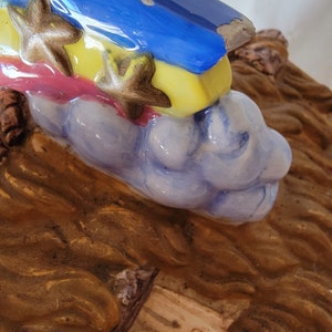Mercuries Nativity Cookie Jar Rainbow With Shooting Star on Lid Stable ...