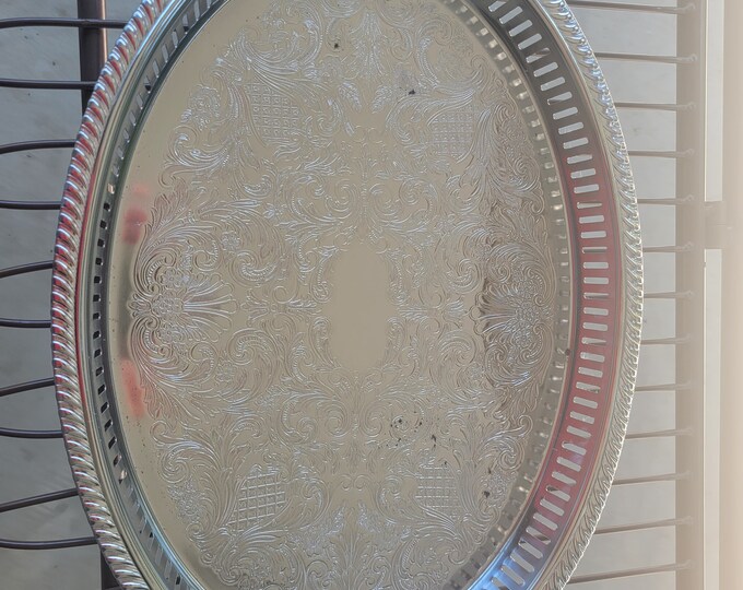 Ironware Oval Silver Platter Exquisite Designs Serving Tray - Etsy