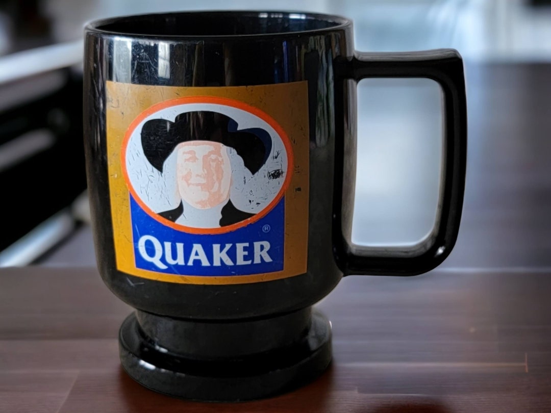 Vintage Vision USA Quaker Oats Promotion Coffee Mug Black Hard Plastic ...