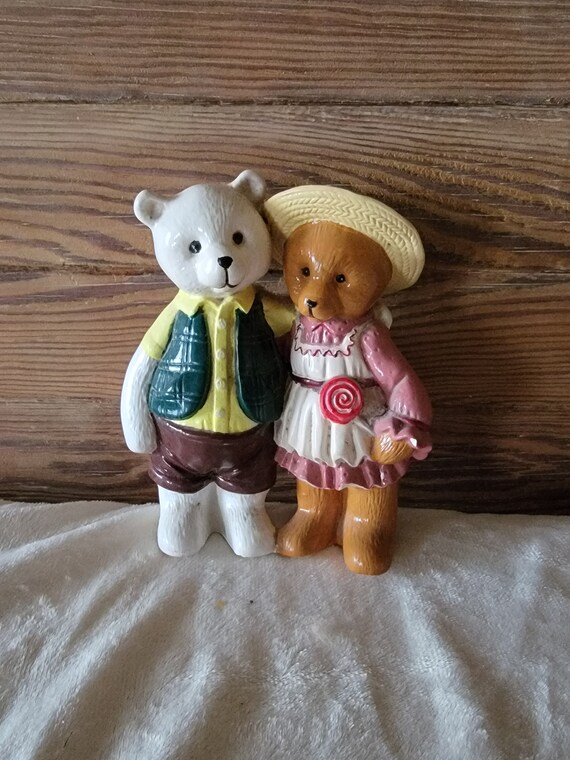 Bear Couple Figurine Vintage Bear Collectible Girl and Boy - Etsy