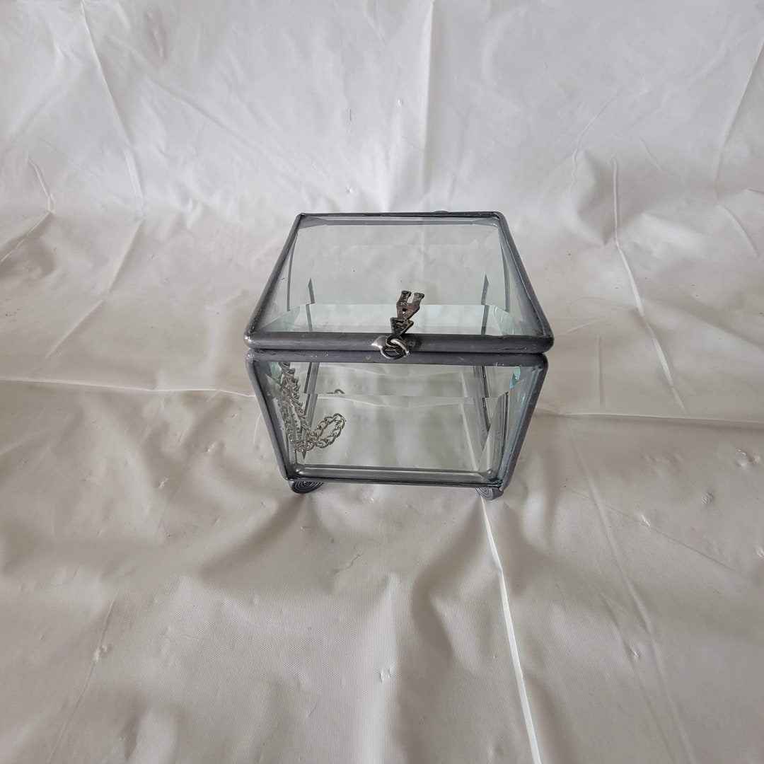 Glass Box Jewelry Box, Small Glass Jewelry Box With Non Mobile Wheels ...