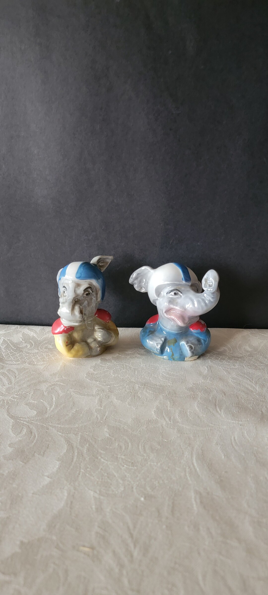 Vintage Pair of Jim Bean Whiskey Donkey/mule and Elephant Football ...