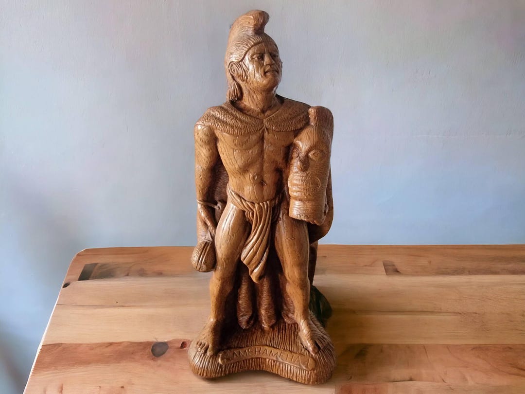 Coco Joe's King Kamehameha Tiki Figurine/statue Hapa Wood Made in ...