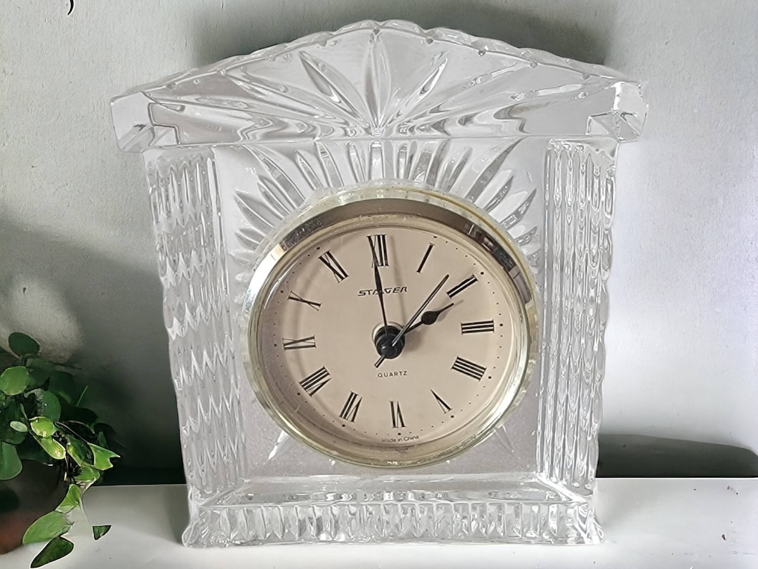 Vintage Staiger Crystal Mantle Clock Desk Clock Quartz Movement Tested ...