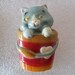 Set of Four Grey and White Kitten Refrigerator Magnets Plastic Vintage ...