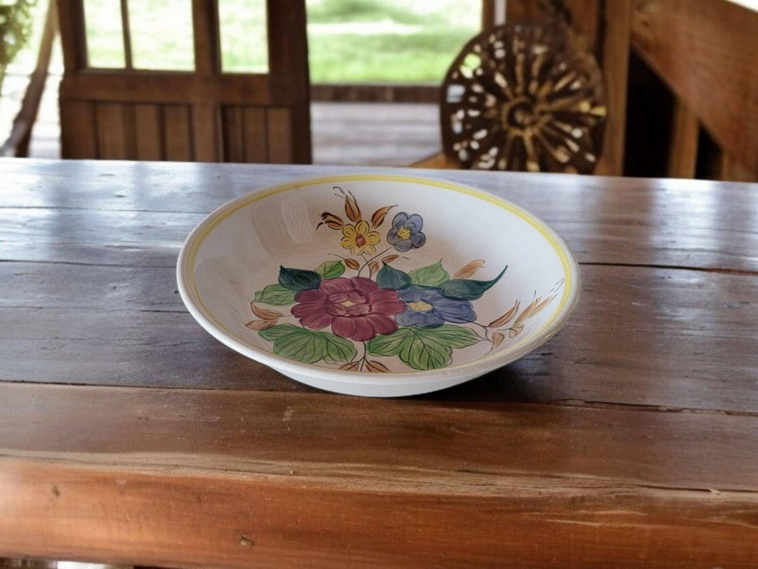 Vintage Extra-large Ceramic Serving Dish/shallow Bowl Hand Painted Nove ...