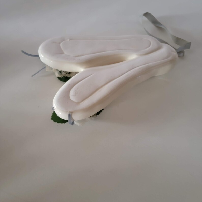 Vintage Ceramic Ballet Slippers With Attached Blue Floral Design Wall ...