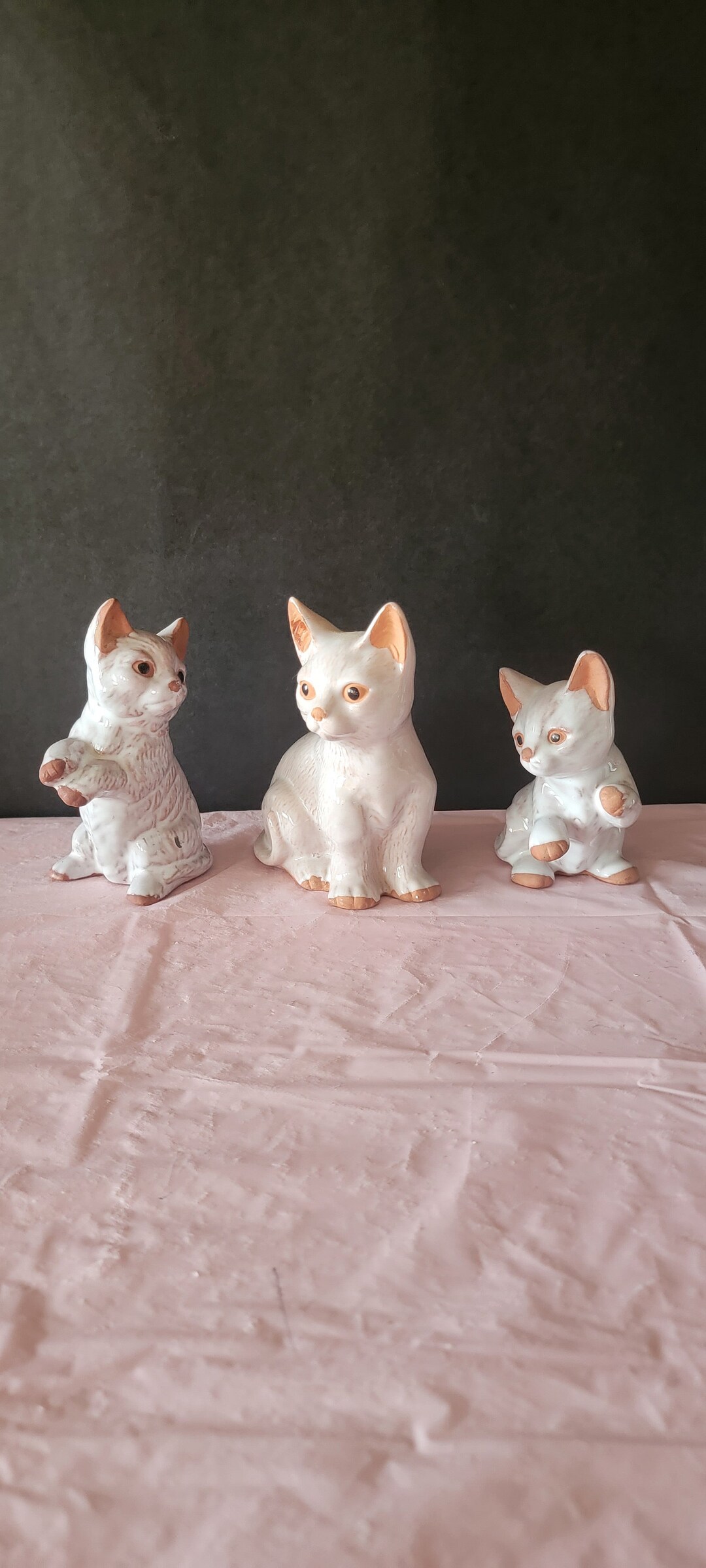 Lot of 3 Redware Drop Glaze Cat Ceramic Figurines by UCGC Taiwan ...