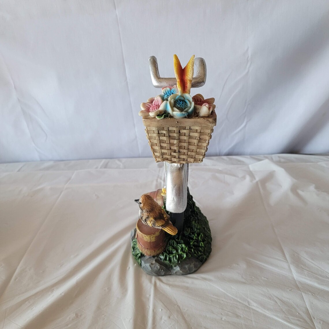 Vintage Unicycle Garden Ornament Spring With Butterfly Flowers and Bird ...