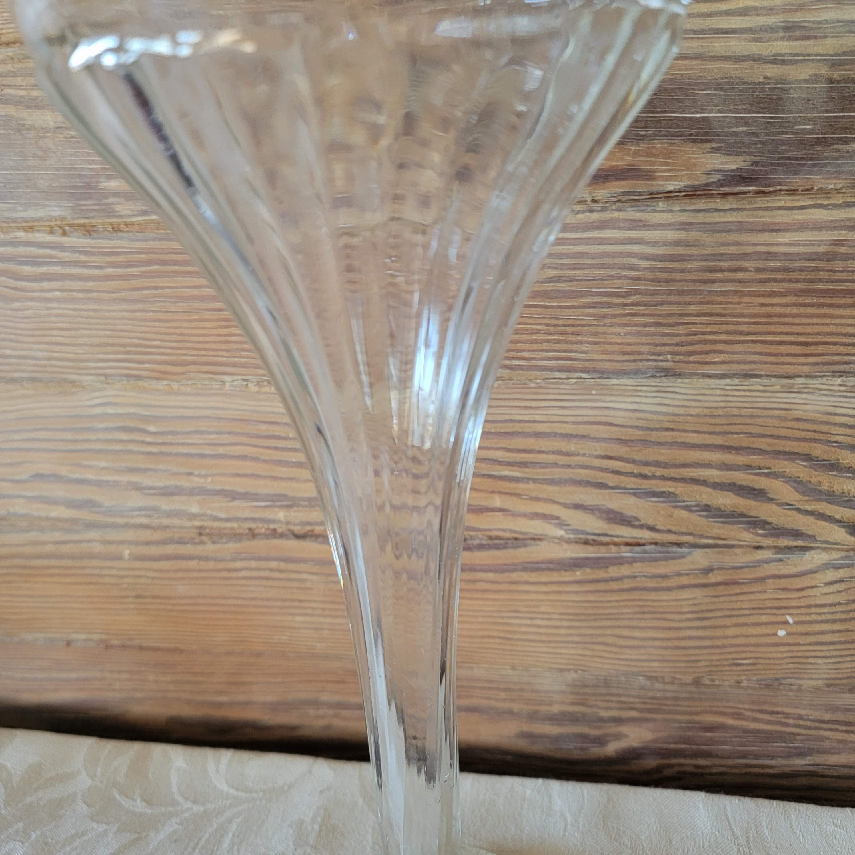 Vintage EAPG Pressed Glass Ribbed Fluted Funeral Flower Vase, Glass ...