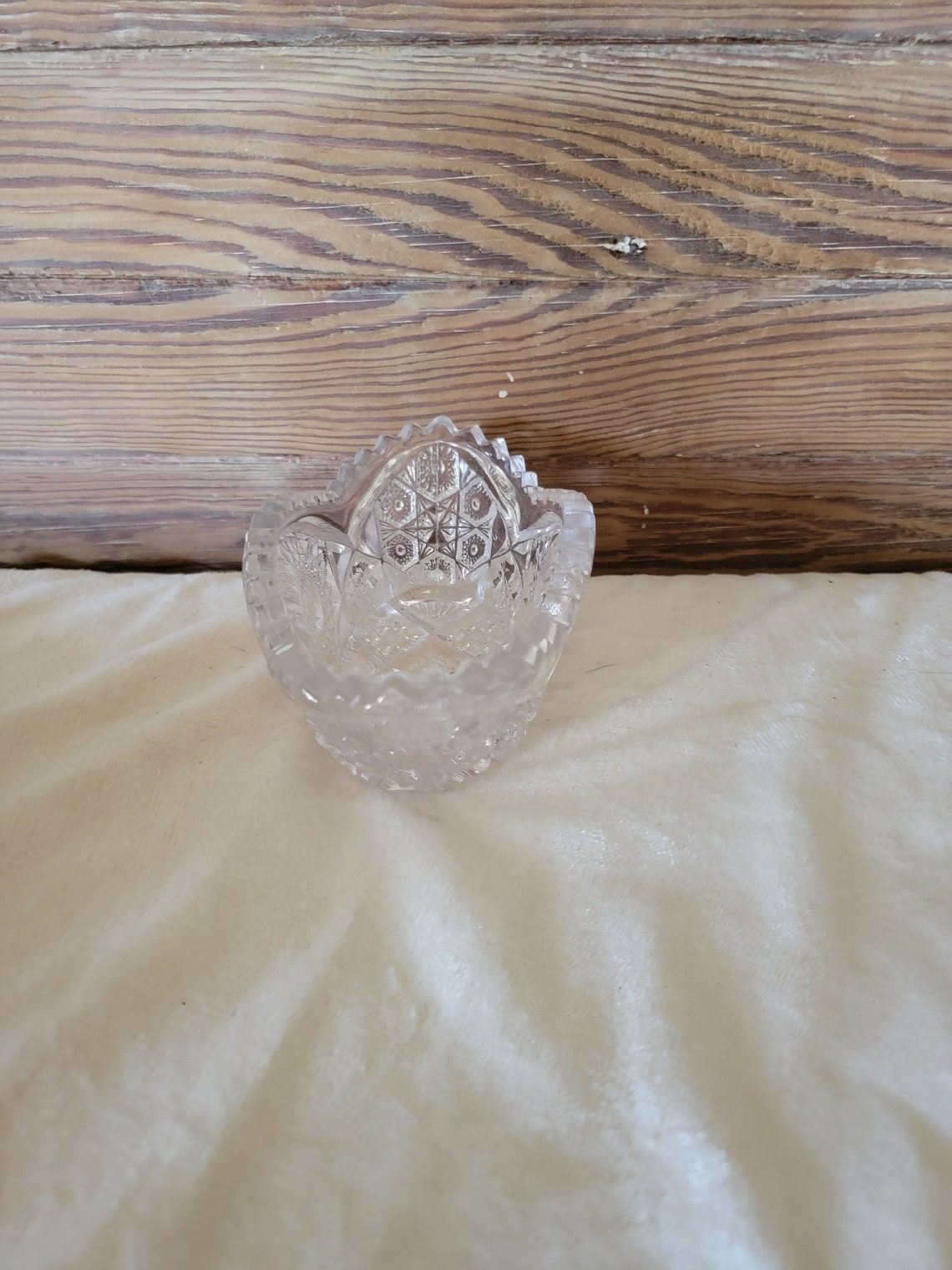 Oval Pressed Glass Bowl Hobstar Pattern Scalloped on Sawtooth - Etsy