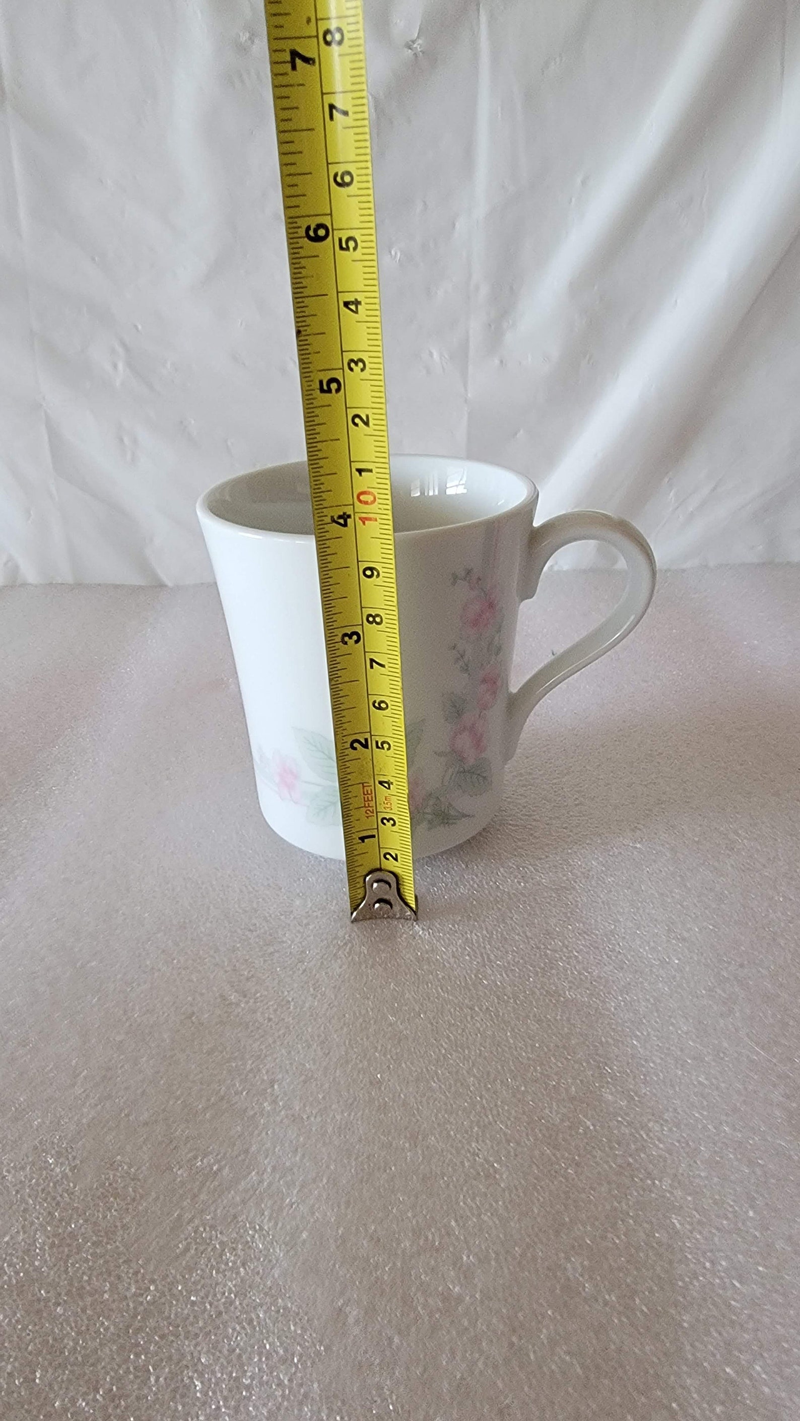 Corning Veranda Coffee Mug White Pastel Pink Flowers With Foliage ...