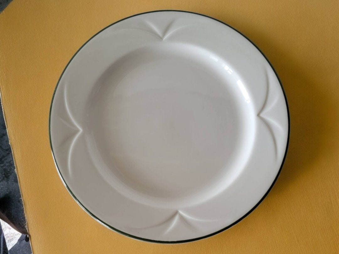 Steelite International Albalite White Salad Plate With Green Stripe ...