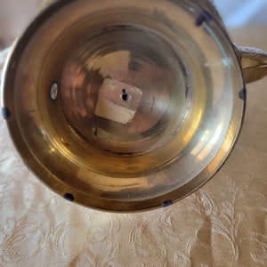 Extra Large Vintage Brass Oil or Tea Pot Etched Coffee Pot Aftaba Ewer ...