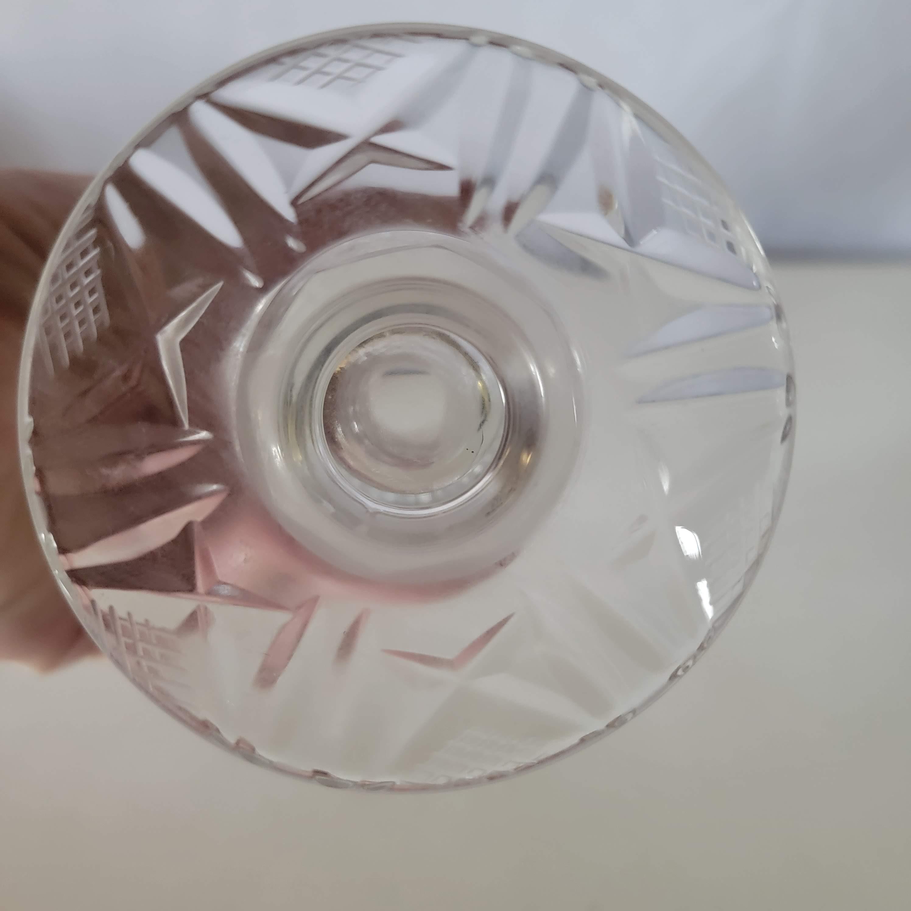 Vintage Lead Crystal Vase Cut Glass Sawtooth Rim Etched Designs Frosted ...